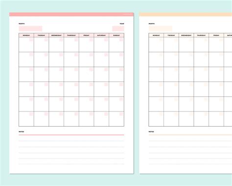 Editable Blank Calendar Template Printable Calendar Pdf Monthly