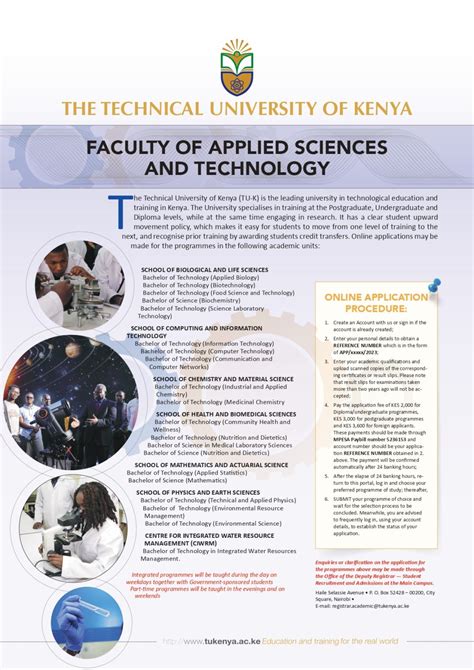 The Technical University Of Kenya On Linkedin Apply For September 2023 Intake Under The