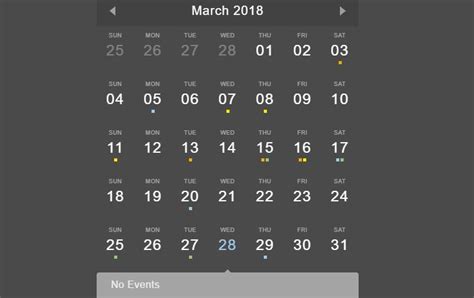 Simple JavaScript Event Calendar Examples OnAirCode
