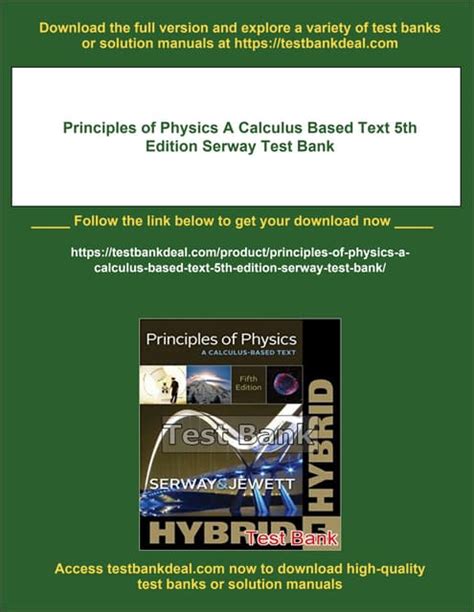 Principles Of Physics A Calculus Based Text 5th Edition Serway Test Bank Pdf