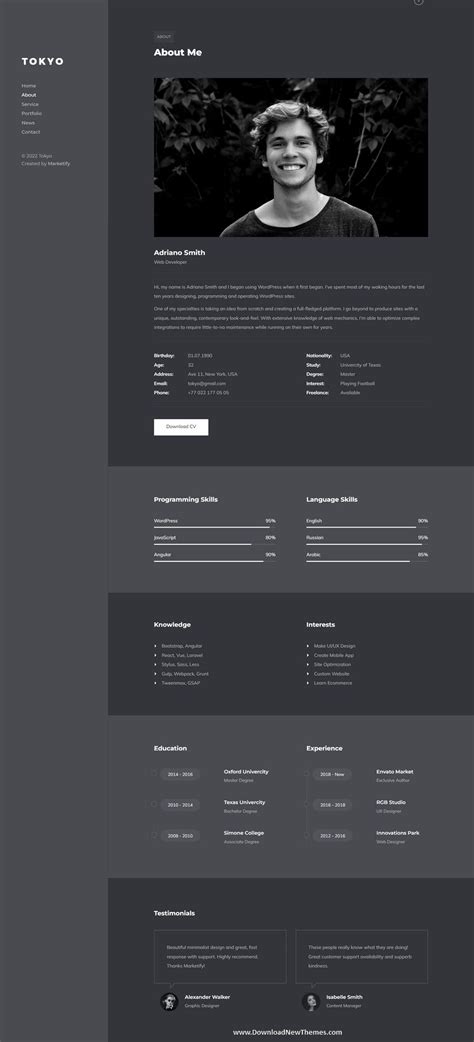 About Tailwind Css Personal Portfolio Template