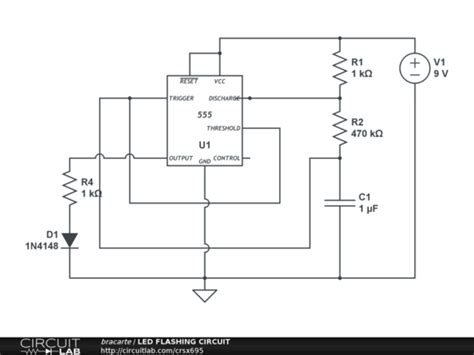 Led Flashing Circuit Circuitlab