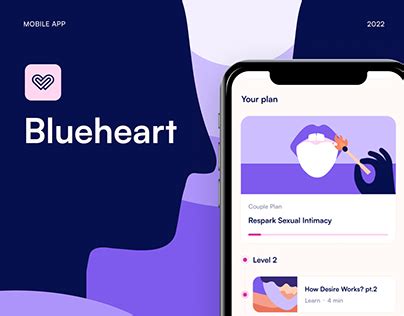 Blueheart Digital Sex Therapy Mental Health Mobile App Behance