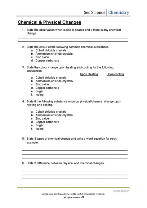 Chemistry Revision For My Secondary Babes