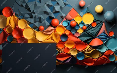 Premium Photo Abstract Background With Colorful Geometric Shapes 3d Rendering