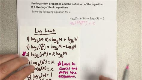 Use Logarithm Properties And The Definition Of The Logarithm To Solve