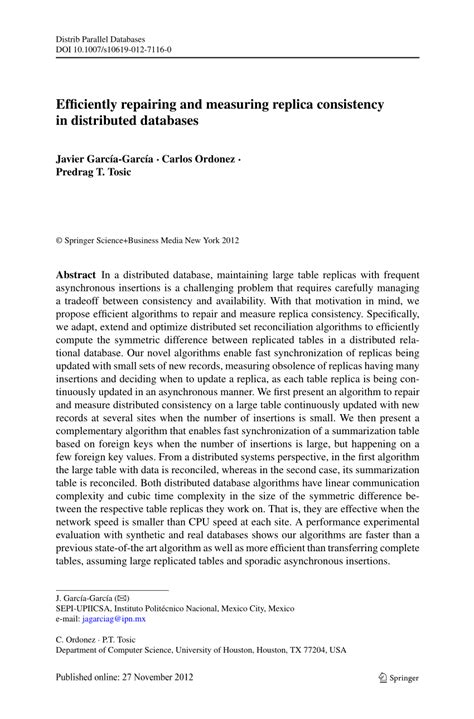 pdf efficiently repairing and measuring replica consistency in