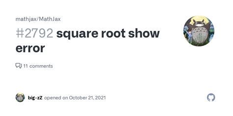 Square Root Show Error Issue Mathjax MathJax GitHub