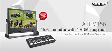 Seetec Atem156 15 6 Inch Live Streaming Broadcast Director Monitor With 4 Hdmi Input Output Quad