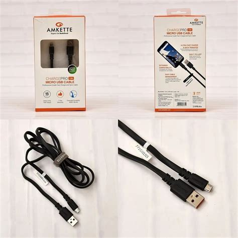 Amkette Micro Usb Cable 15m Black At ₹ 270piece Micro Usb Charging Cable In Kolkata Id