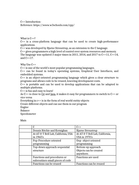 C Basics Pdf C Object Oriented Programming