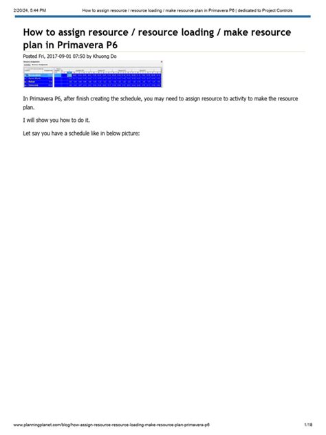 How To Assign Resource Resource Loading Pdf Software Engineering