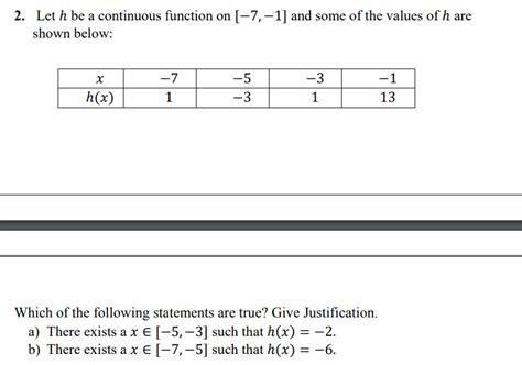 Solved Let H Be A Continuous Function On And Some Of Chegg