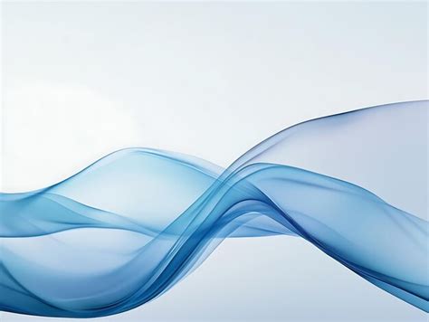 Abstract Fluid Blue Wave Design With Soft Gradients And Smooth Curves Creating A Calm Minimalist