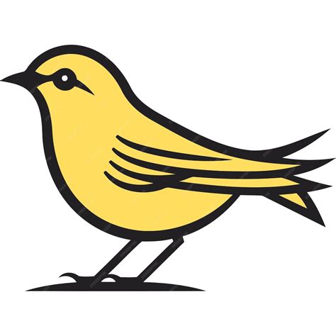 Un Pájaro Amarillo Con Un Pico Amarillo Se Muestra En Un Fondo Blanco Vector Premium Generado