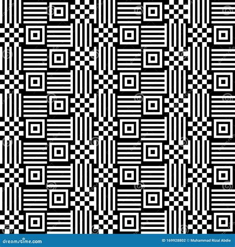 Abstract Square Geometric Monochrome Seamless Pattern Stock Vector Illustration Of Graphic