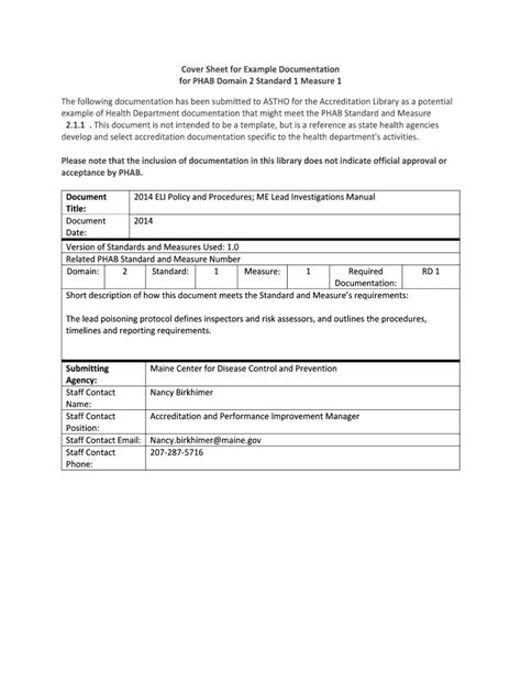 Fillable Online Cover Sheet For Example Documentation For Phab Domain 2 Fax Email Print
