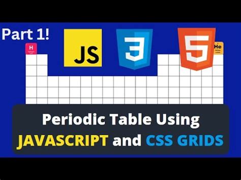Build The Periodic Table Of Elements Using Javascript HTML CSS YouTube