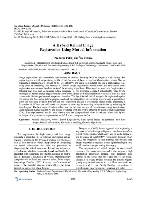 Pdf A Hybrid Retinal Image Registration Using Mutual Information