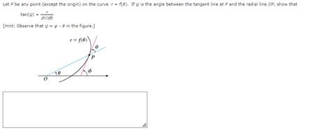 Solved Let P Be Any Point Except The Origin On The Curve Chegg
