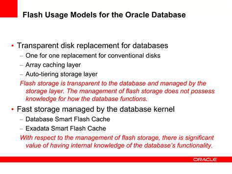 Flash Usage Models For The Oracle Database Pdf Databases Computer