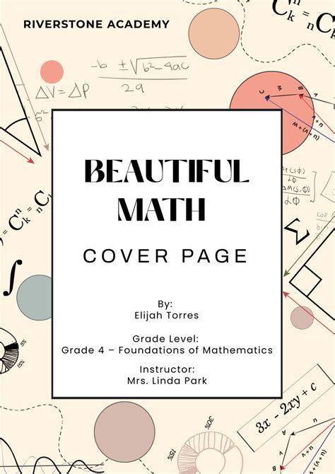 Free Easy Math Cover Page Design Template To Edit Online