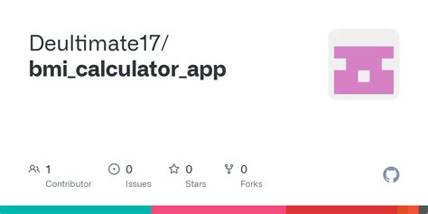 GitHub Deultimate Bmi Calculator App