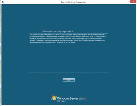 click on ok message in remote desktop connection banner using