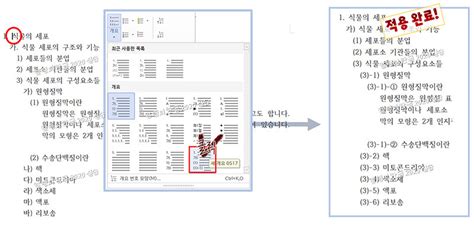 한글 2020 문서 작성하기 문단 편집 ⑩ 개요 추가하기