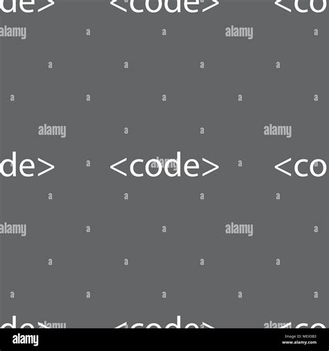 Code Sign Icon Programming Language Symbol Seamless Pattern On A Gray