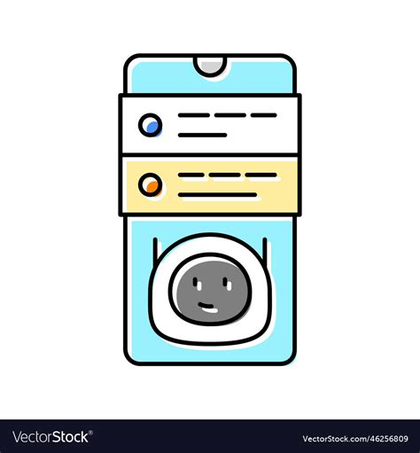 Mobile Chat Bot Color Icon Royalty Free Vector Image