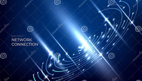 Abstract Digital Network Connection Futuristic Connection Circle Background Stock Vector