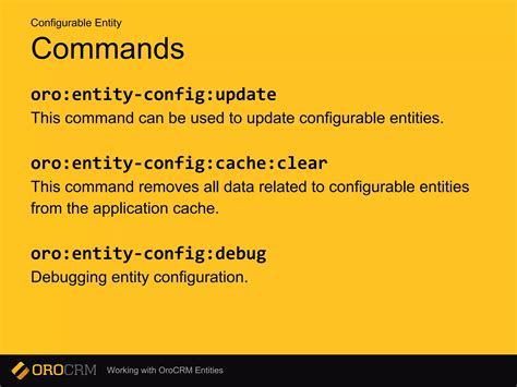 Working With Oro Crm Entities Ppt