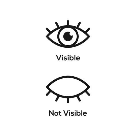 Premium Vector Visible Invisible Icon Symbol Or Visible And Not Visible Icon Illustration Design