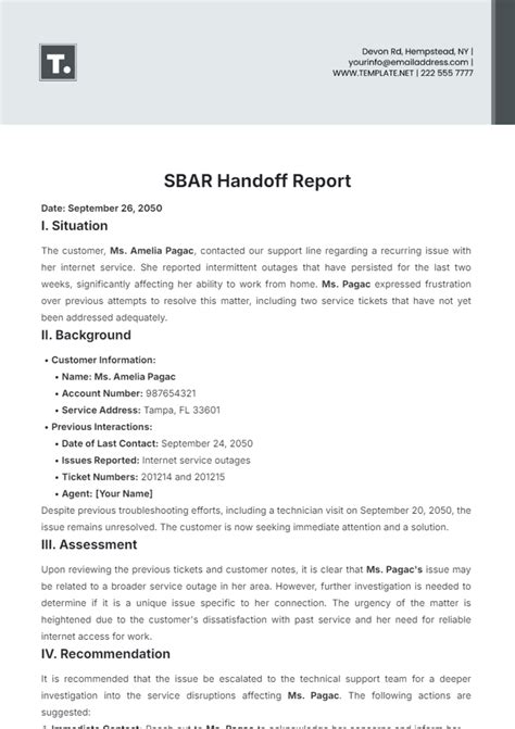 Free Nursing Handoff Report Template To Edit Online