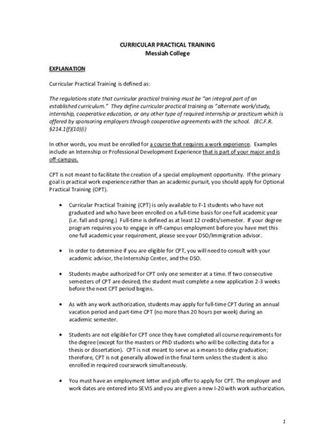 Fillable Online Curricular Practical Training Docx Fax Email Print Pdffiller