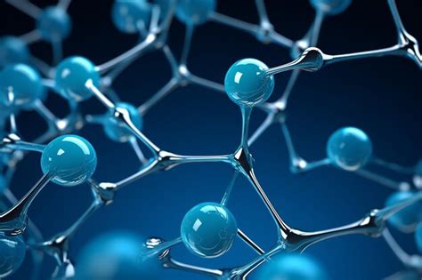 Premium Ai Image Blue Molecular Structure