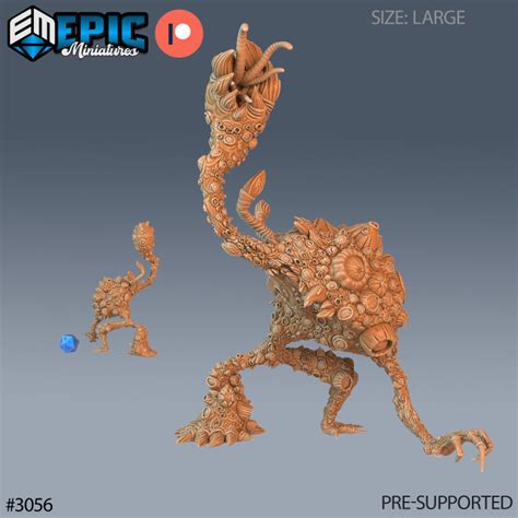3d Printable Fungus Golem Attacking Ancient Mushroom Guard Giant