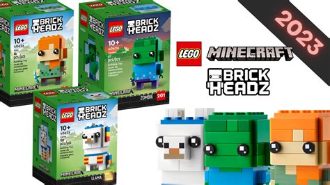 New 2023 Lego Minecraft Brickheadz Revealed With Alex Zombie And Llama