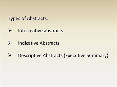 Guidelines For Writing A Precise Abstract In A