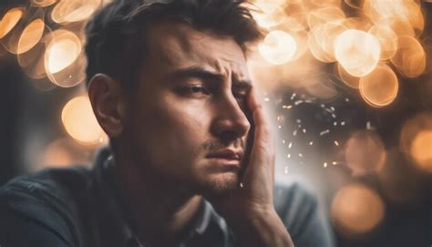 Premium Photo Pensive Man With Bokeh Lights Background
