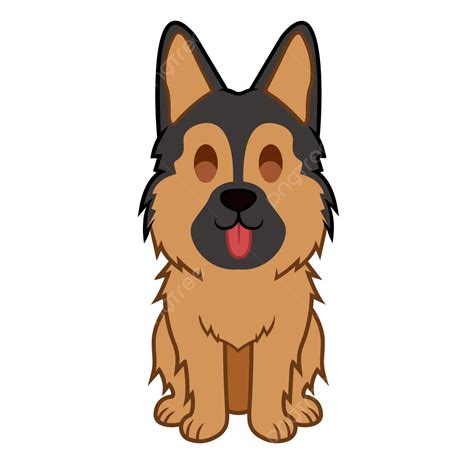 German Shepherd Dog Cute Style Vector Illustration German Shepherd