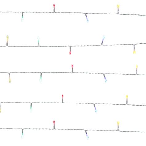 50 Multicolour Led String Lights With Timer Function Clear Cable