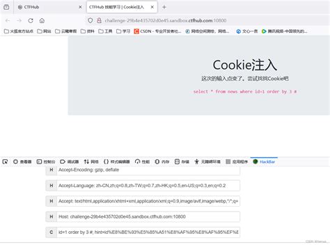 Ctfhub(web Sql)(四)ctfhub Cookie注入 Csdn博客 Ctfhub(web Sql)(四)ctfhub Cookie注入 Csdn博客