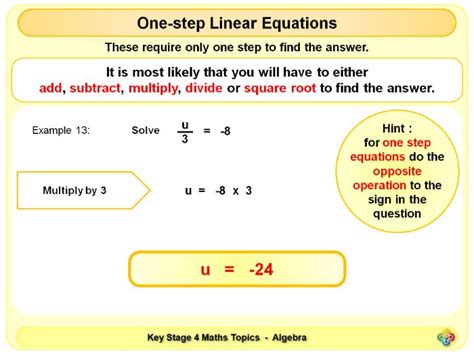 Linear Equations KS Teaching Resources Linear Equations KS Teaching Resources