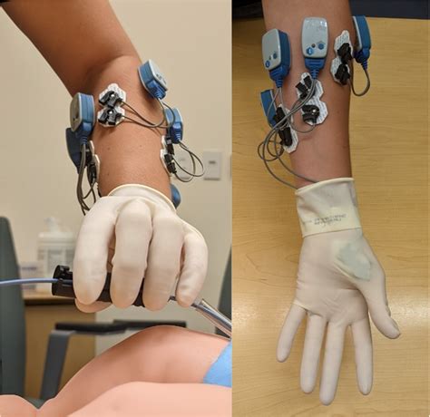 Electromyography Sensors On The Left Forearm While Manipulating The