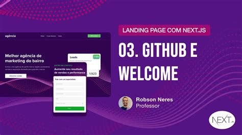 Landingpage Parte Github e Sessão de Welcome YouTube
