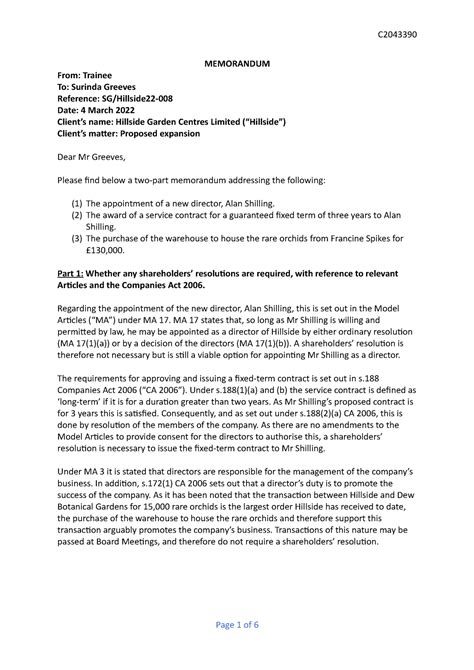 Legal Writing Memorandum MEMORANDUM From Trainee To Surinda Greeves Reference SG