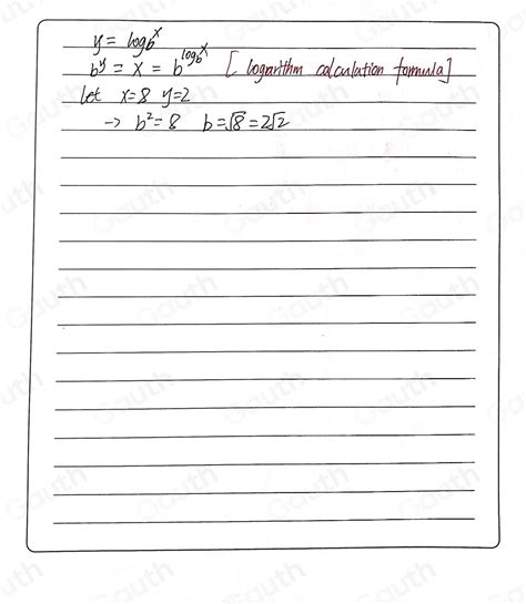 solved the graph of y log b x passes through the point 8 2 the