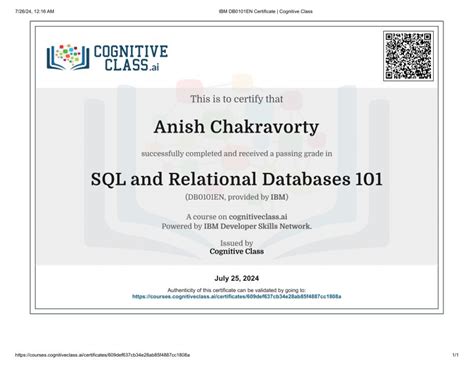 Anish Chakravorty On Linkedin Sql Relationaldatabases Datascience Cognitiveclass Ibm 17